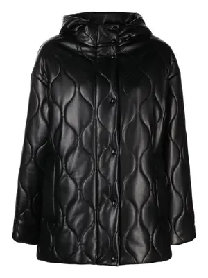 STAND STUDIO Everlee Quilted Faux-leather Jacket - Black
