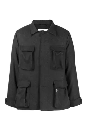 THE POWER FOR THE PEOPLE Long-sleeve Cargo Jacket - Black