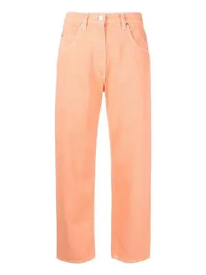 MSGM Cropped Straight-leg Jeans - Orange