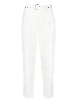 Michael Kors Pleated Straight Leg Jeans - White