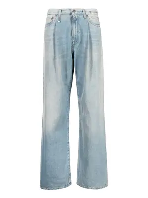 R13 Damon Pleated Wide-leg Trousers - Blue