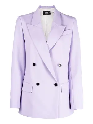 Karl Lagerfeld Tailored Double-breasted Blazer - Purple