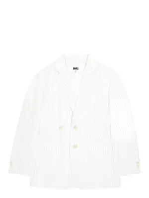 MAISON MARGIELA Pinstriped Single-breasted Blazer - White