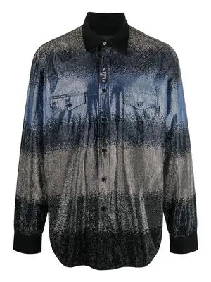 PHILIPP PLEIN Striped Sequin Shirt