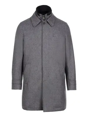 NORWEGIAN WOOL Down-lined Wool Coat - Grey