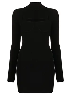 Monse Ribbed-knit Mini Dress - Black