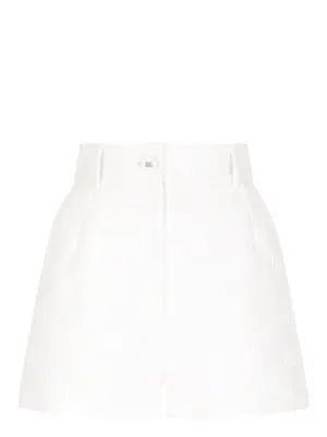 Dolce & Gabbana Logo Jacquard High-waisted Shorts - White