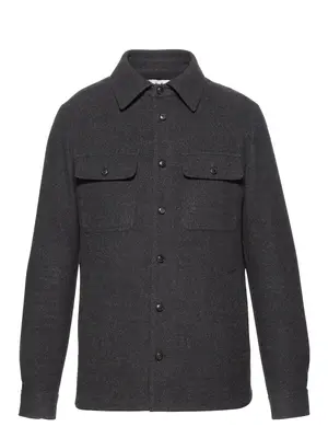 NORWEGIAN WOOL Long-sleeved Wool Shirt Jacket - Grey
