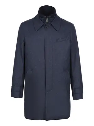 NORWEGIAN WOOL Down-lined Wool Coat - Blue
