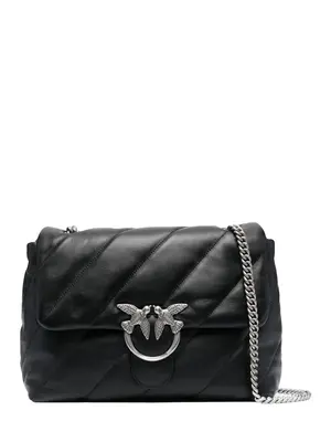 Pinko Love Big Puff Leather Shoulder Bag - Black