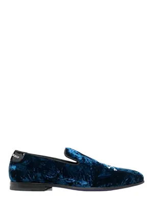 Philipp Plein Skull-appliqué Slippers - Blue