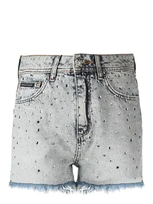 Philipp Plein Logo-patch Embellished Shorts - Blue