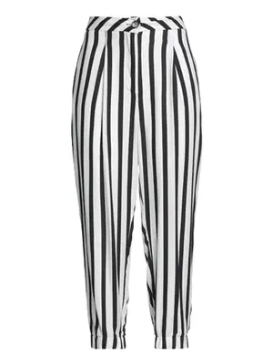 SOALLURE SOALLURE Tapered Striped Pants Black