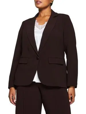 ESTELLE Megan Crepe Blazer - Chocolate