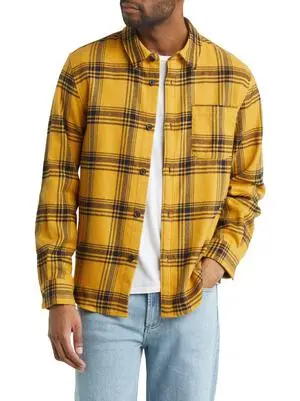A.p.c. Surchemise Trek Plaid Flannel Button-up Shirt - Yellow