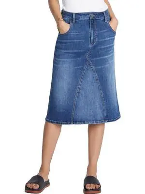 WASH LAB DENIM Wash Lab Denim Pieced Midi Skirt Lake Blue