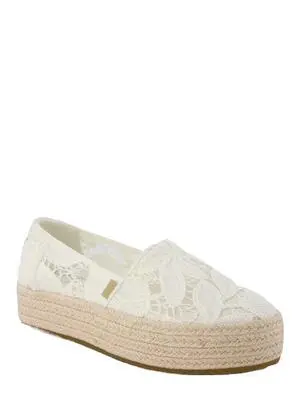 Toms Valencia Platform Espadrille - Natural Lace