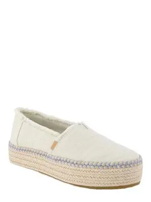 Toms Valencia Platform Espadrille - White Multi