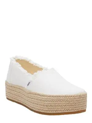 Toms Valencia Platform Espadrille - White