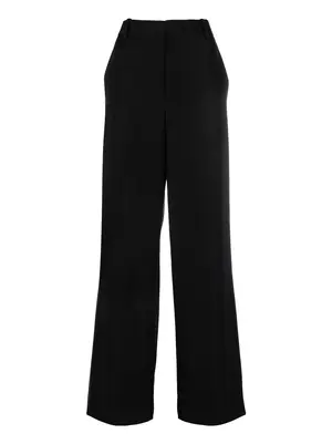 Balmain Mid-rise Wide-leg Trousers - Black