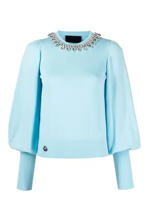Philipp Plein Rhinestone-embellished Jumper - Blue