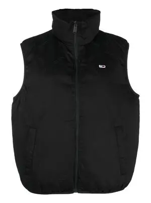 Tommy Hilfiger Logo-print High Neck Gilet - Black