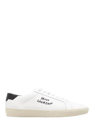 Saint Laurent Leather Sneakers - White