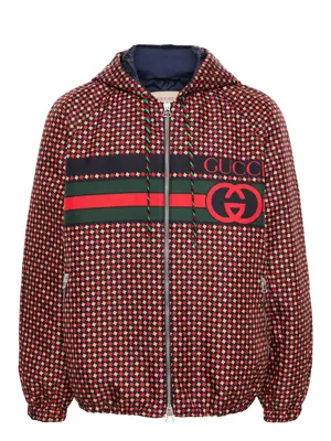 Gucci Interlocking Gg Hooded Jacket - Red