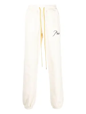 Rhude Logo-embroidered Drawstring Track Pants White
