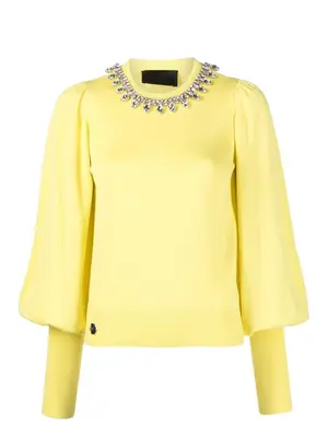 Philipp Plein Rhinestone-embellished Jumper - Yellow