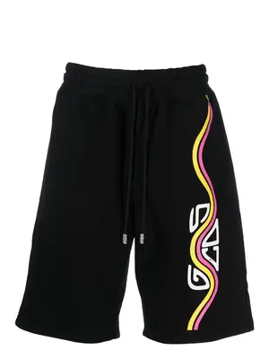 Gcds Logo-print Track Shorts - Black