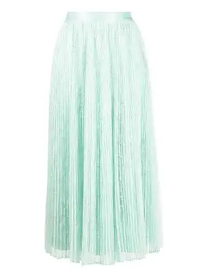 TWINSET Pleated High-waisted Midi Skirt - Green