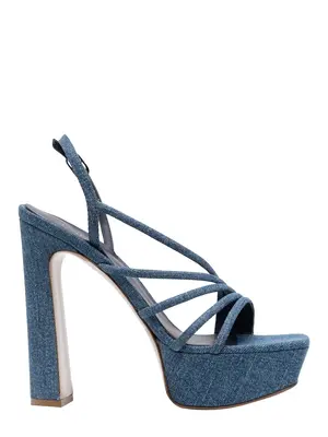 LE SILLA Le Silla 145mm Denim Platform Sandals