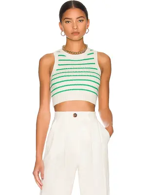 Superdown Superdown Phoebe Ultra Crop Vest White & Green