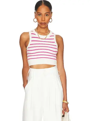 Superdown Superdown Phoebe Ultra Crop Vest White & Pink