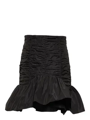 Patou Ruched Faille Miniskirt - Black