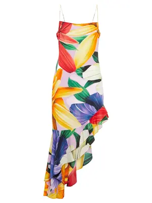 Etro Printed Asymmetrical Midi Dress - Multicoloured
