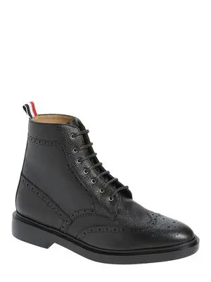 Thom Browne Classic Wingtip Lace-up Boot - Black