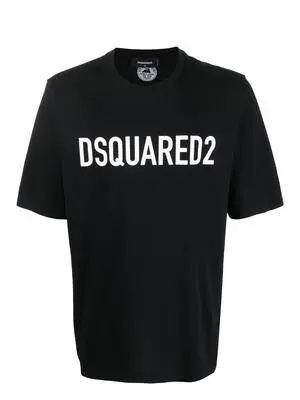Dsquared2 Logo Print Cotton T-shirt - Black