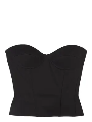 Balenciaga Strapless Bustier Top - Black