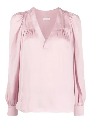 Zadig&Voltaire Telia V-neck Blouse - Pink