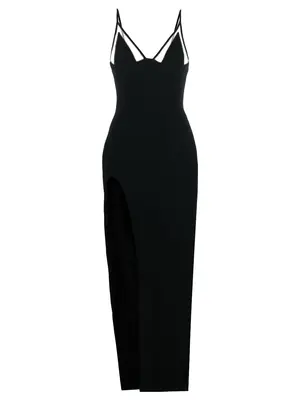 David Koma V-neck Cady Gown - Black