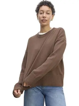 Everlane Boxy Cotton Sweater Brown