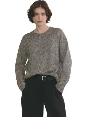 Everlane Boxy Cotton Sweater Canvas/black Twist