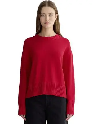 Everlane Boxy Cotton Sweater Classic Red