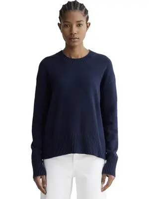Everlane Boxy Cotton Sweater Navy