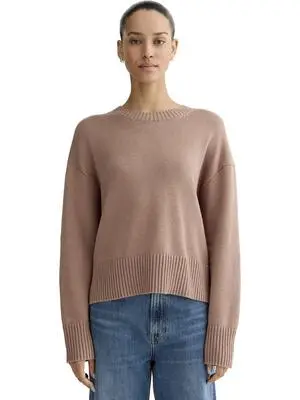 Everlane Boxy Cotton Sweater Rose Dusk