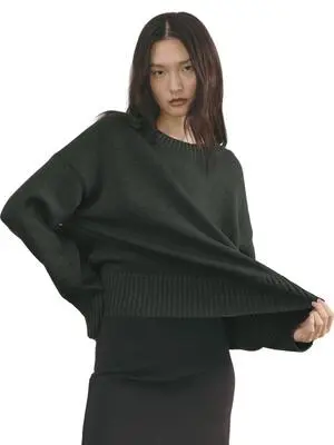Everlane Boxy Cotton Sweater Scarab