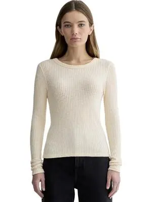 Everlane Cozy Rib Long-sleeve Tee - Bone