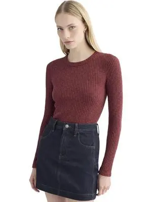 Everlane Cozy Rib Long-sleeve Tee - Pomegranate